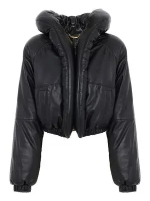 Chloé Short Leather Puffer Jacket - Black