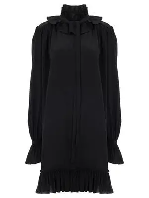 Chloé Crêpe De Chine Mini Dress - Black