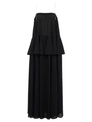 Chloé Georgette Maxi Dress - Black