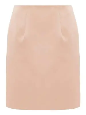 Chloé Short Pencil Skirt In Technical Duchess Satin - Rose Dust