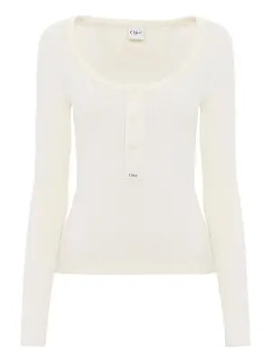 Chloé Henley Shirt - Iconic Milk