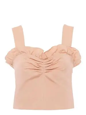 Chloé Cropped Fitted Tank Top - Biscuit Pink