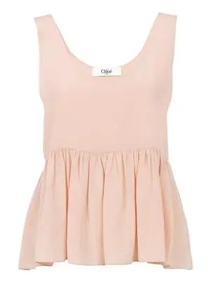 Chloé Gathered Sleeveless Top - Delicate Pink
