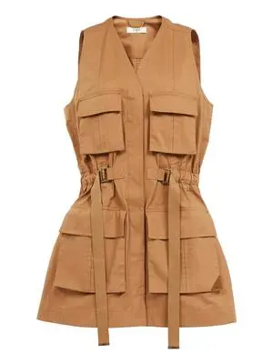 Chloé Belted Utilitarian Vest - Golden Brown