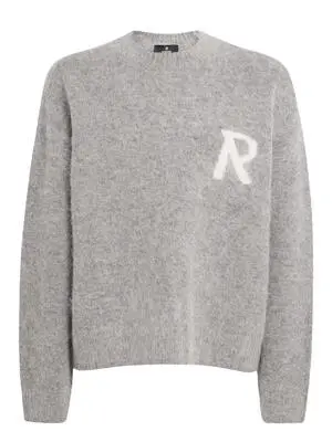 REPRESENT Alpaca-blend Logo Oversized Sweater - Grey
