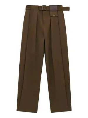 Loewe Cotton-silk Pleated Trousers - Green