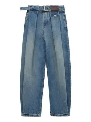 Loewe Pleated Barrel-leg Jeans - Blue