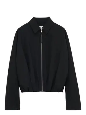 Loewe Wool Draped Bomber Jacket - Black