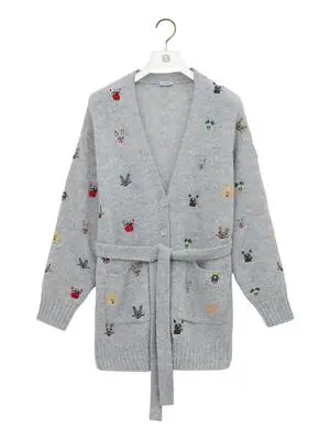 Loewe X Louis Wain Wool-blend Cardigan - Grey
