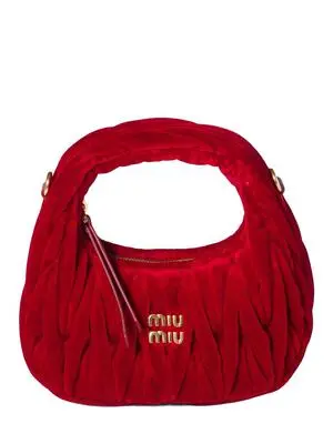 Miu Miu Wander Matelassé Velvet Mini-bag - Red