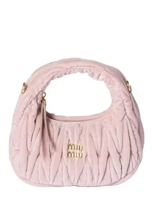 Miu Miu Wander Matelassé Velvet Mini-bag - Alabaster Pink
