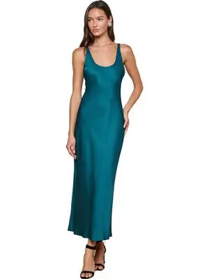 L'Agence Akiya Satin Maxi Dress - Deep Teal