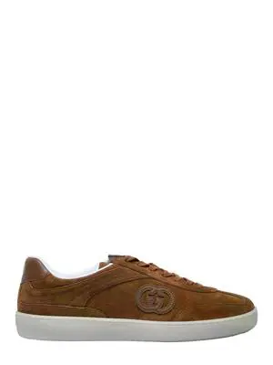 Gucci Logo Suede Trainers - Brown