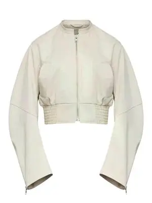 MAISON MARGIELA Zip-up Ruched Bomber Jacket - Neutrals