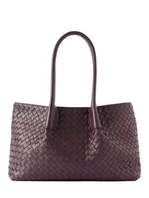 Bottega Veneta Pinacoteca Reversible Intrecciato Leather Tote - Burgundy