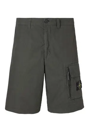 Stone Island Straight-leg Cotton-canvas Cargo Shorts - Gray