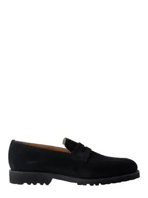 MAJORDOME M08 Nubuck Penny Loafers - Black