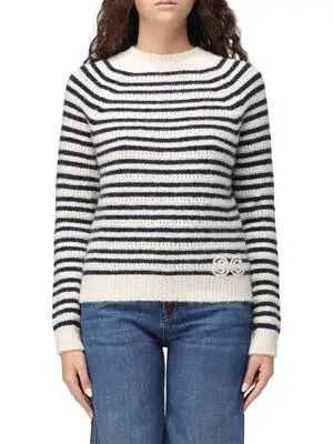 SEMICOUTURE Striped Pullover Sweater - White