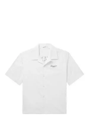Givenchy Convertible-collar Logo-print Cotton-poplin Shirt - White