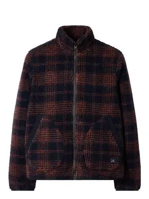 Paul Smith Checked Zip Fleece Jacket - Blue