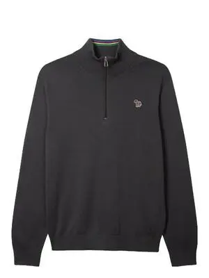 Paul Smith Organic Cotton Half Zip Sweater - Grey