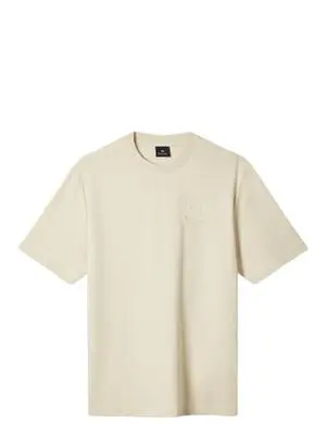 Paul Smith Casual-fit Ecru Embossed 'happy' T-shirt - White