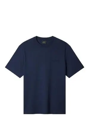 Paul Smith Casual-fit Navy Embossed 'happy' T-shirt - Blue