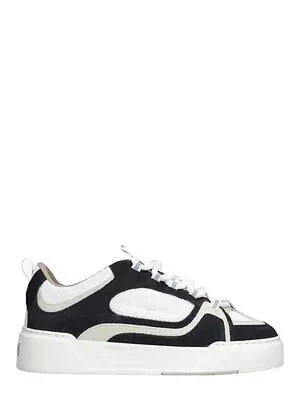 CLEENS Essential Suede And Mesh Trainers - White/navy