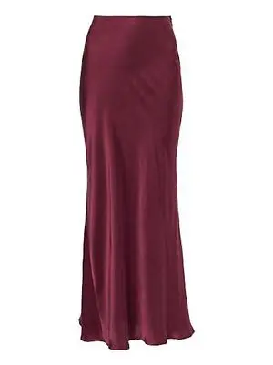 Dissh Bias-cut Silk Midi Skirt - Merlot