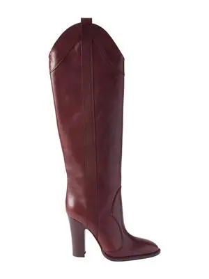 Paris Texas Lavinia Leather Knee Boots - Burgundy