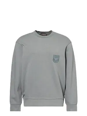 Emporio Armani Relaxed-fit Cotton-jersey Sweatshirt - Stormy Sea