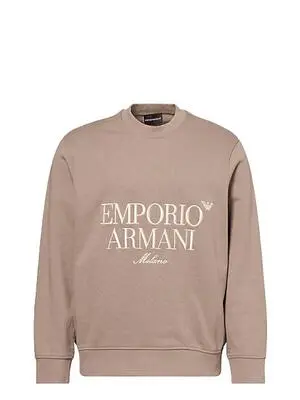 Emporio Armani Relaxed-fit Cotton-jersey Sweatshirt - Mourning Dove