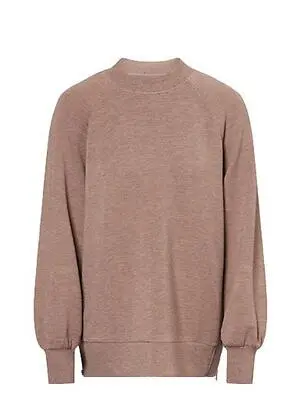 Varley Nicole Boyfriend Jersey Sweatshirt - Deep Taupe Marl Fleck