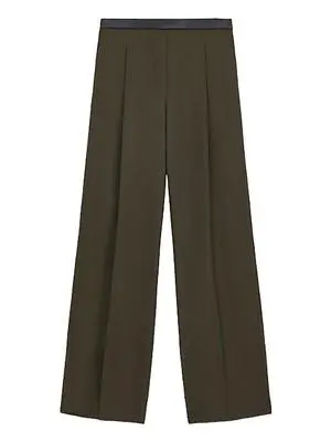Loewe Pleated Straight-leg Wool Trousers - Khaki Green