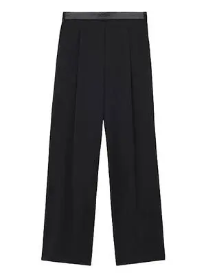 Loewe Pleated Straight-leg Wool Trousers - Black