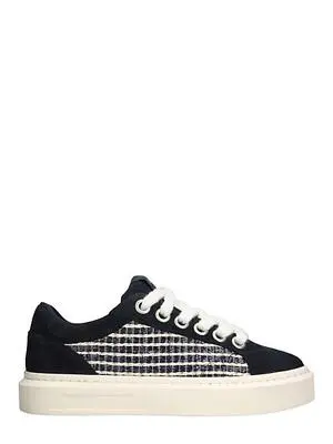 CLEENS Ace Embroidered Suede Trainers - Navy