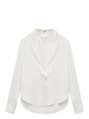 Loewe Draped-neckline Long-sleeve Blouse - White