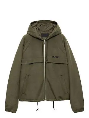Prada Technical Hooded Woven Blouson Jacket - Green