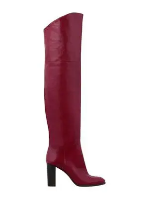 Ba&sh Ciry Full-grain Leather Boots - Red