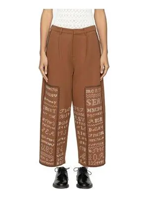 Sea Kit Embroidered Pants - Brown