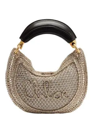 Chloé Summer Banana Mini Crochet Shoulder Bag - Silver