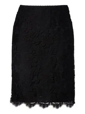 Chloé Floral Cotton-blend Lace Miniskirt - Black