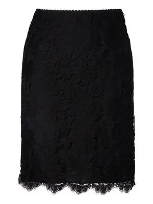 Chloé Floral Cotton-blend Lace Miniskirt - Black