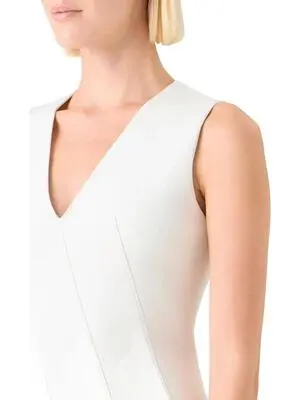 Akris Techno Neoprene Fit-and-flare Dress - Ecru