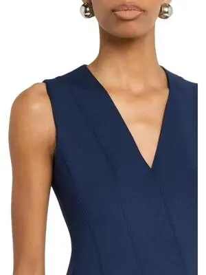 Akris Techno Neoprene Fit-and-flare Dress - Navy