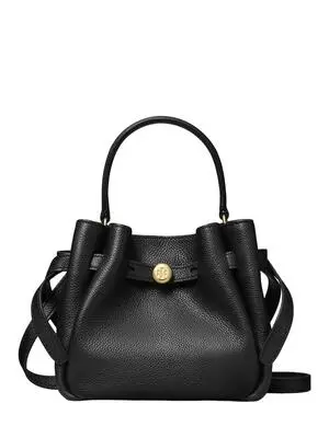 Tory Burch Romy Mini Leather Bucket Bag - Black