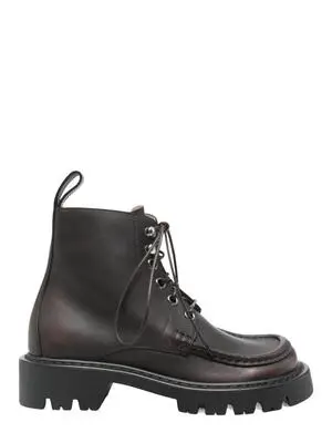Loewe Sierra Leather Lace-up Ankle Boots - Brown