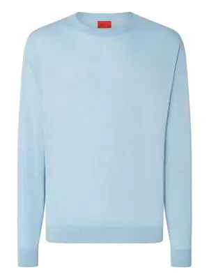 FERRARI Crew Neck Cashmere And Silk Sweater - Sky Blue