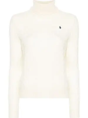 Ralph Lauren Turtleneck Sweater With Logo - White