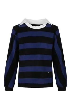ADER ERROR Striped Polo Sweatshirt